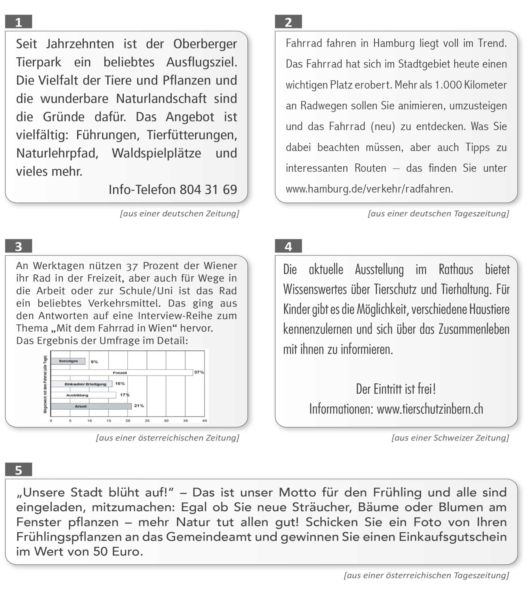 A2.1 – Lesen – German Language Exam