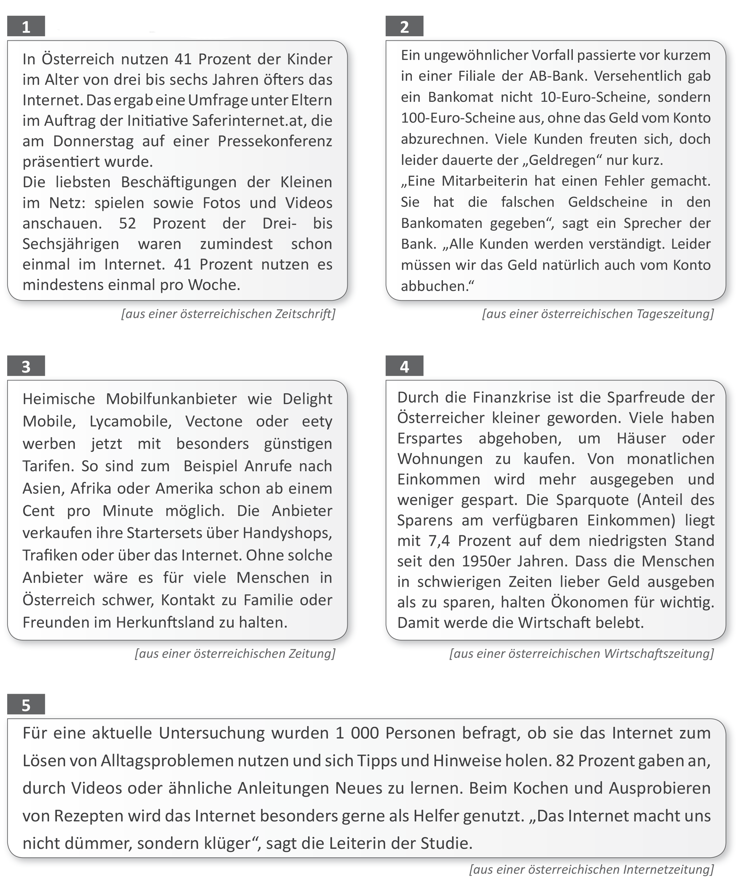 B1.1 – Lesen – German Language Exam